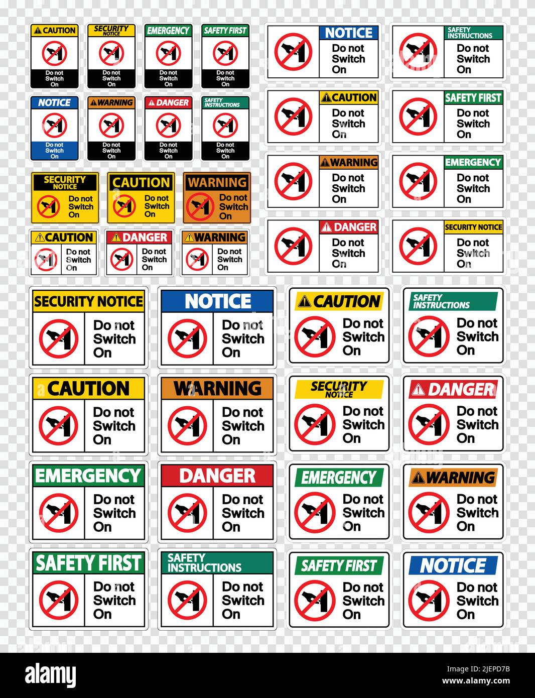 Set do not touch sign label on transparent background Stock Vector ...