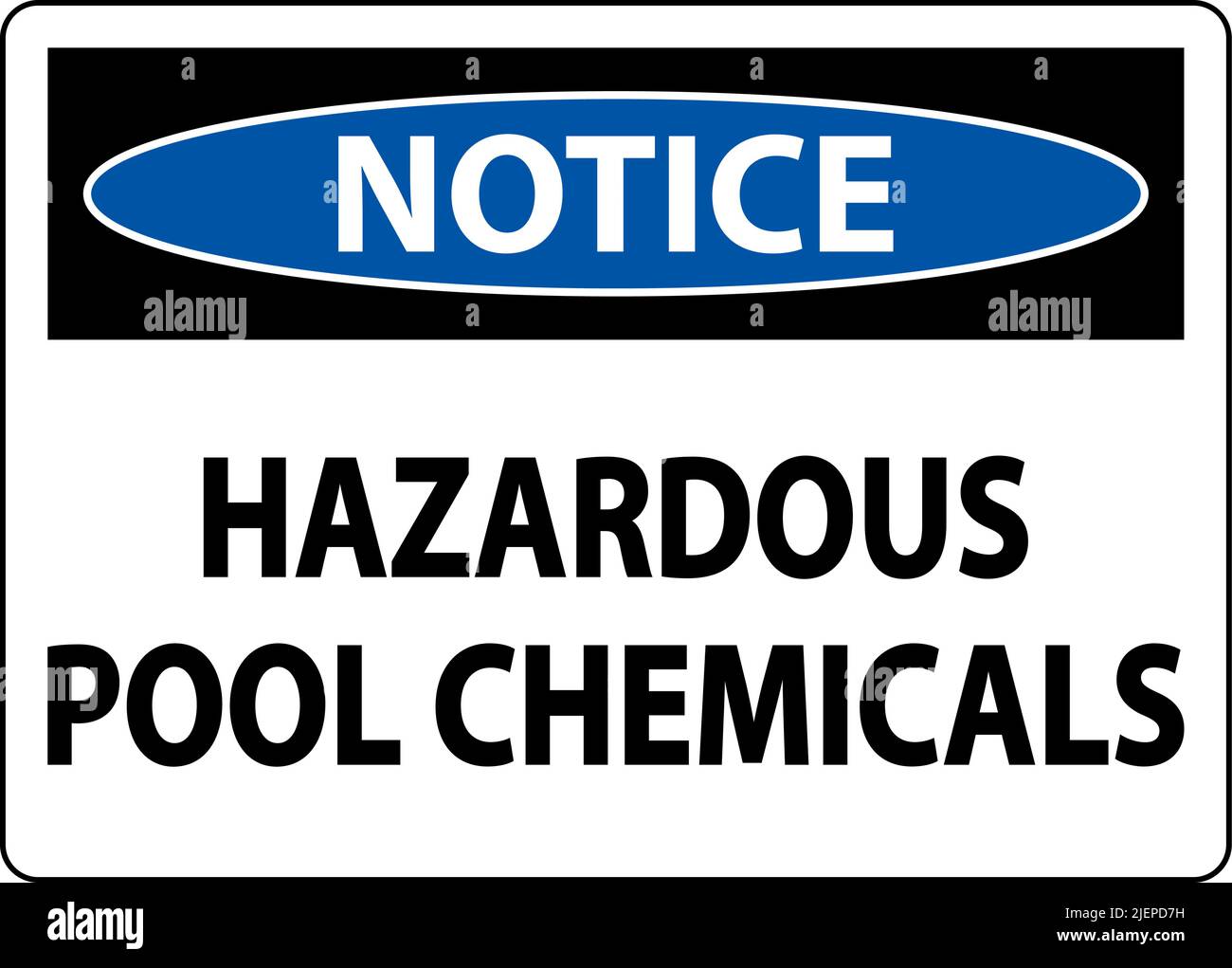 Notice Hazardous Pool Chemicals On White Background Stock Vector Image ...