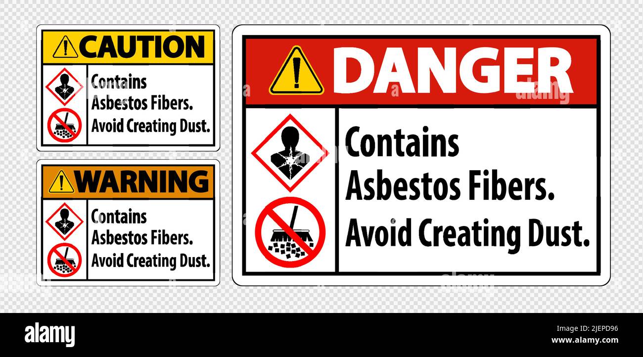 Label Contains Asbestos Fibers,Avoid Creating Dust Stock Vector Image ...