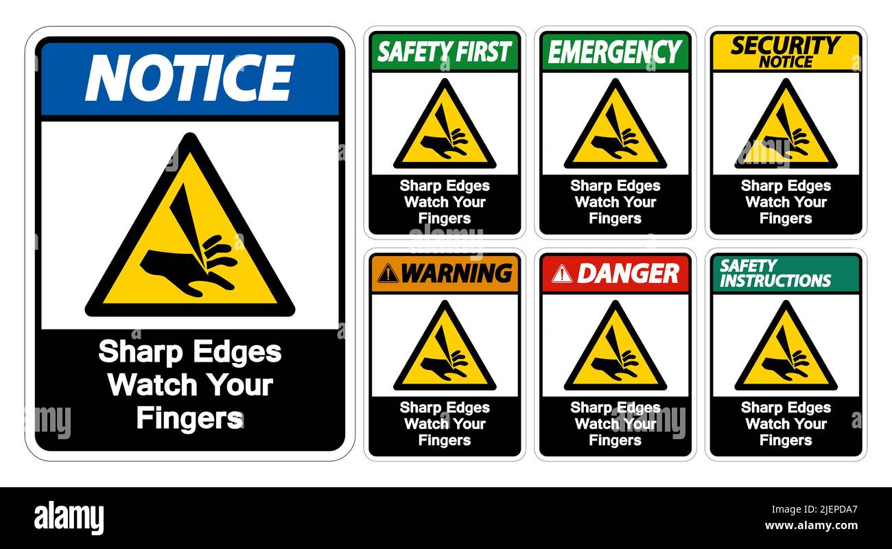 Sharp Edges Watch Your Fingers Symbol Sign Isolate On White Background ...
