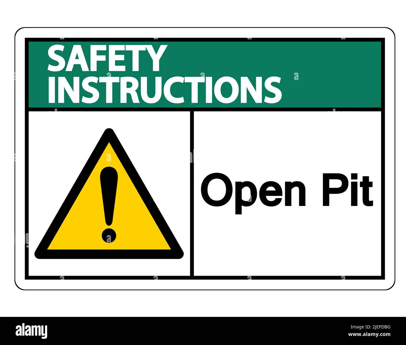 Safety instructions Open Pit Symbol Sign Isolate On White Background ...