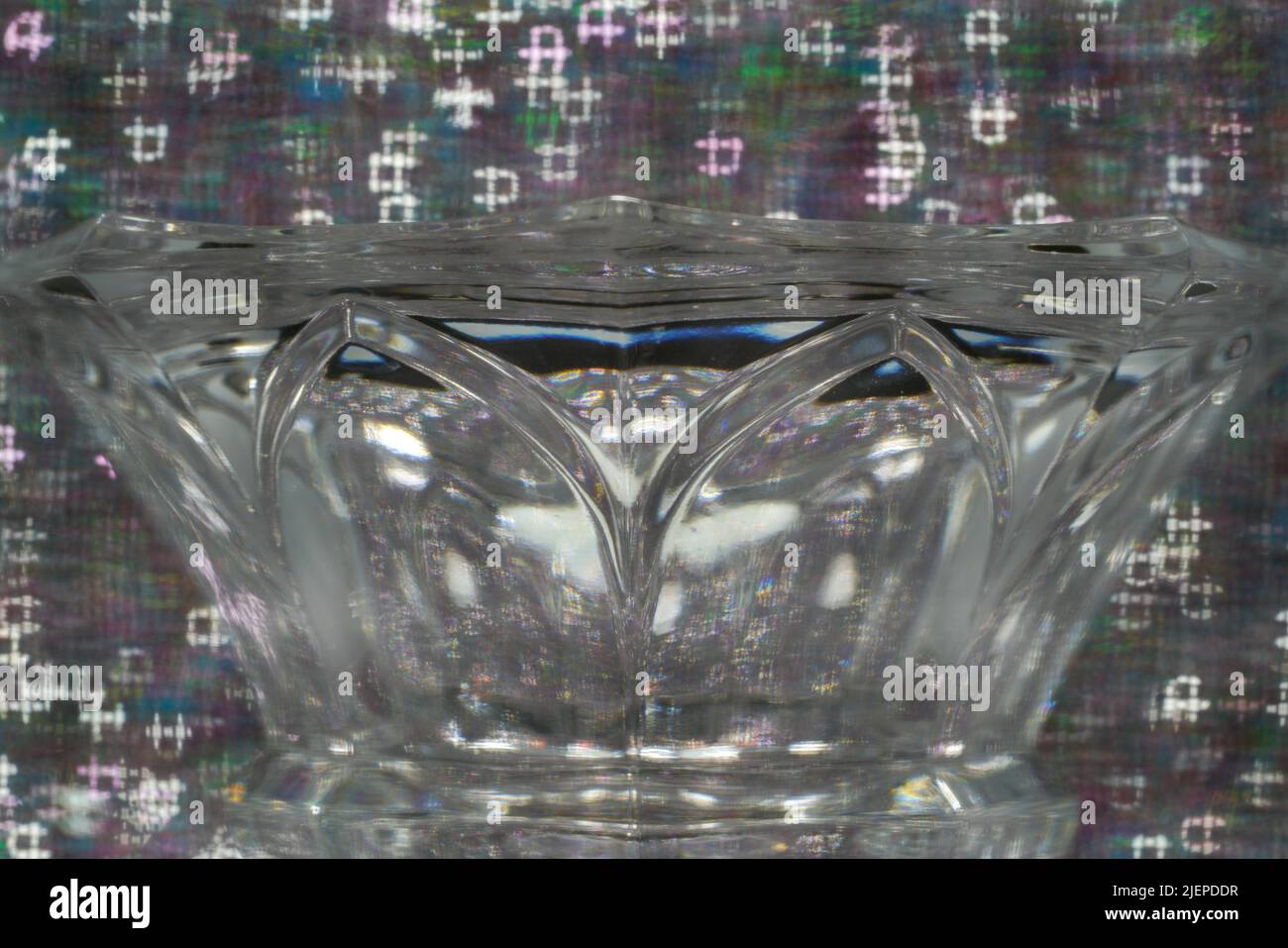 Glass made of crystal-like materials photographed in the studio with ...