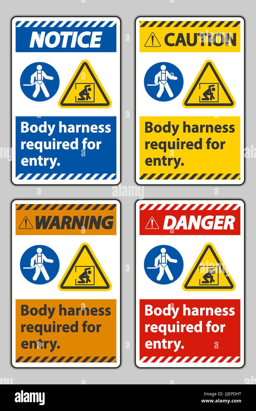 Body Harness Required For Entry Sign Stock Vector Image & Art - Alamy