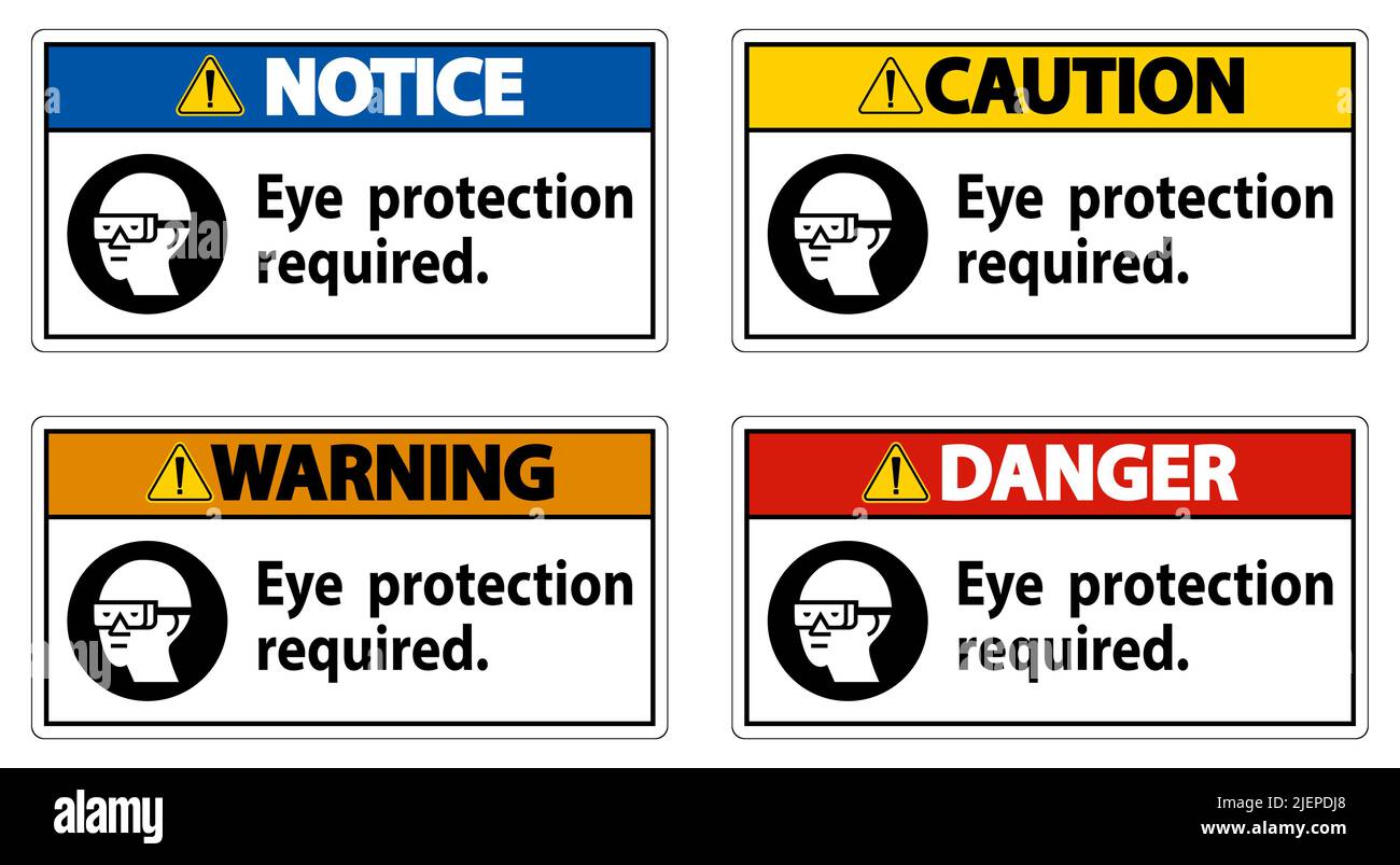Eye Protection Required Symbol Sign Isolate on White Background Stock ...
