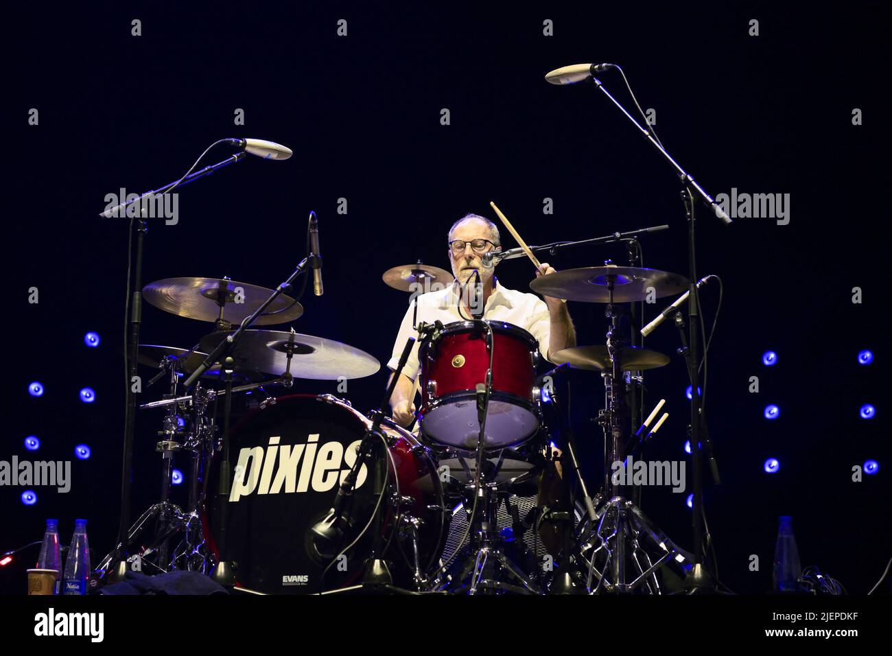 David Lovering of Pixies during the concert at Roma Summer Fest 2022 ...