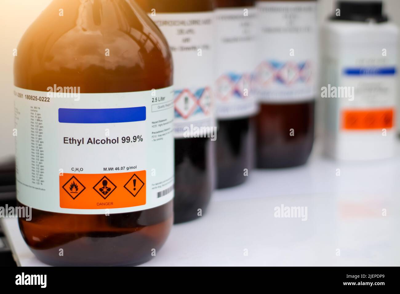 ethyl alcohol, a chemical used in laboratories and flammable Stock ...