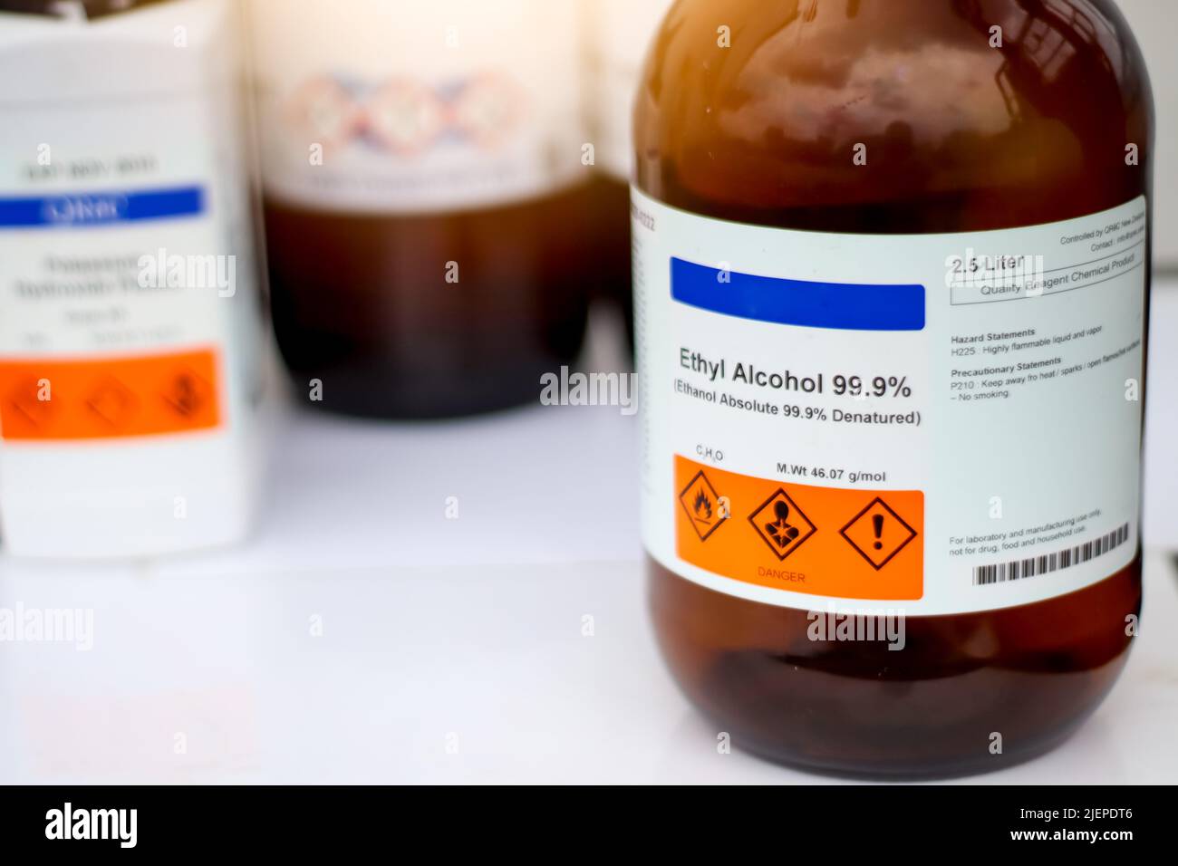 ethyl alcohol, a chemical used in laboratories and flammable Stock ...