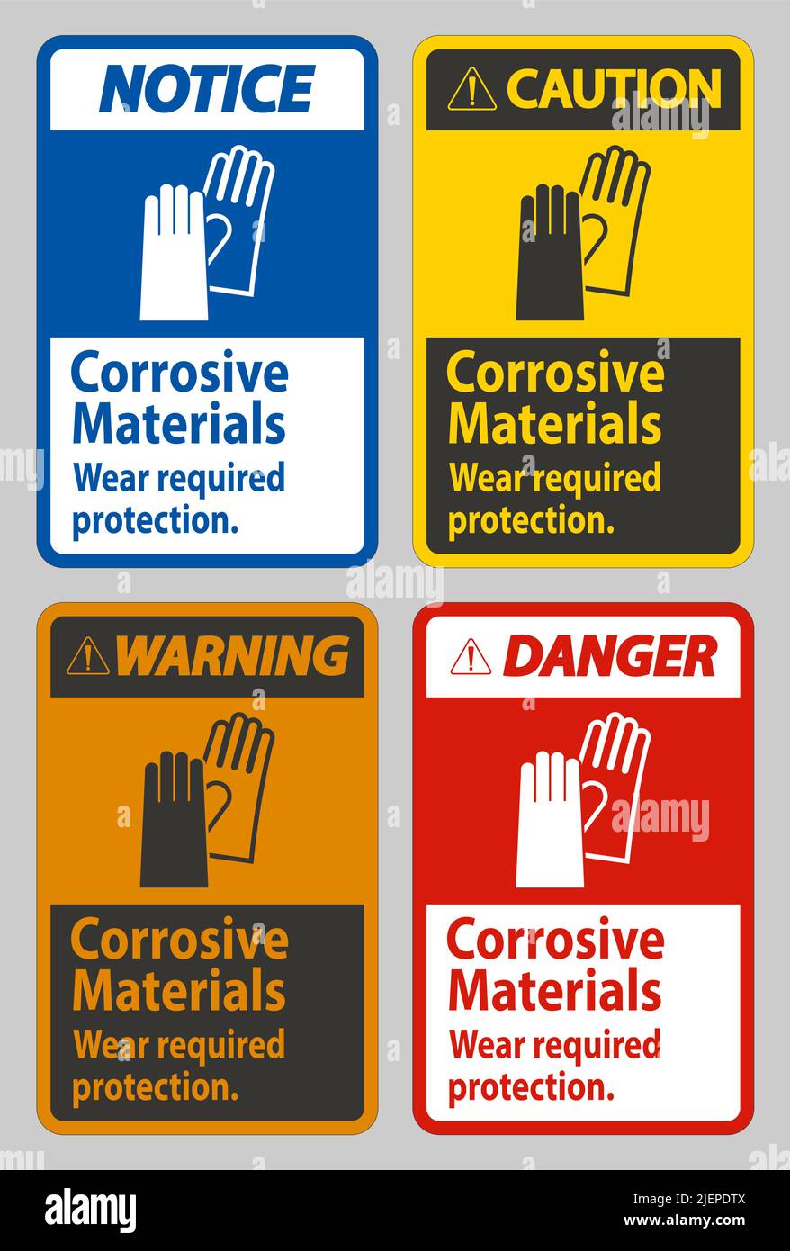 Corrosive Materials, Wear Required Protection Stock Vector Image & Art ...