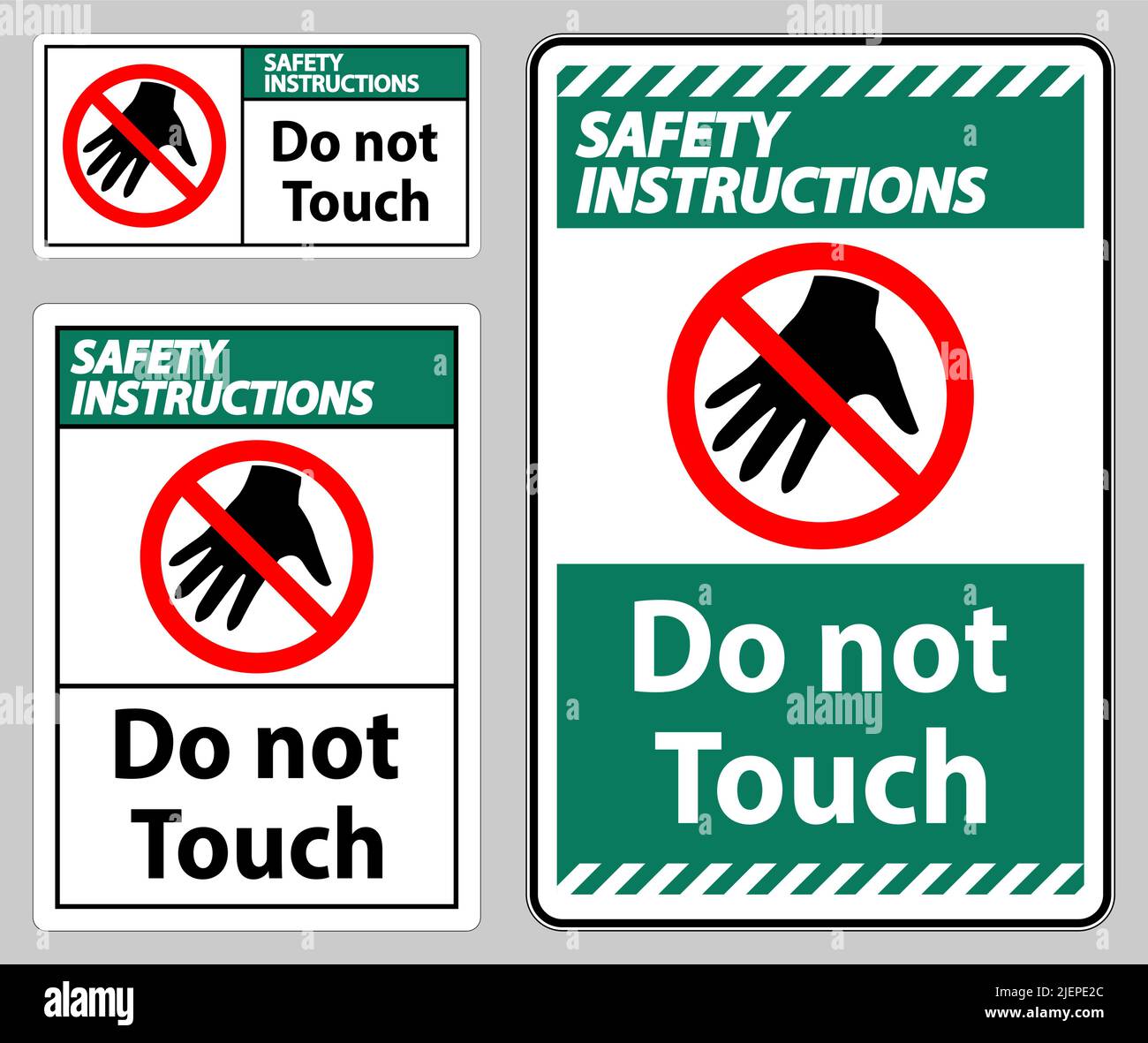 Safety instructions sign do not touch and please do not touch Stock ...