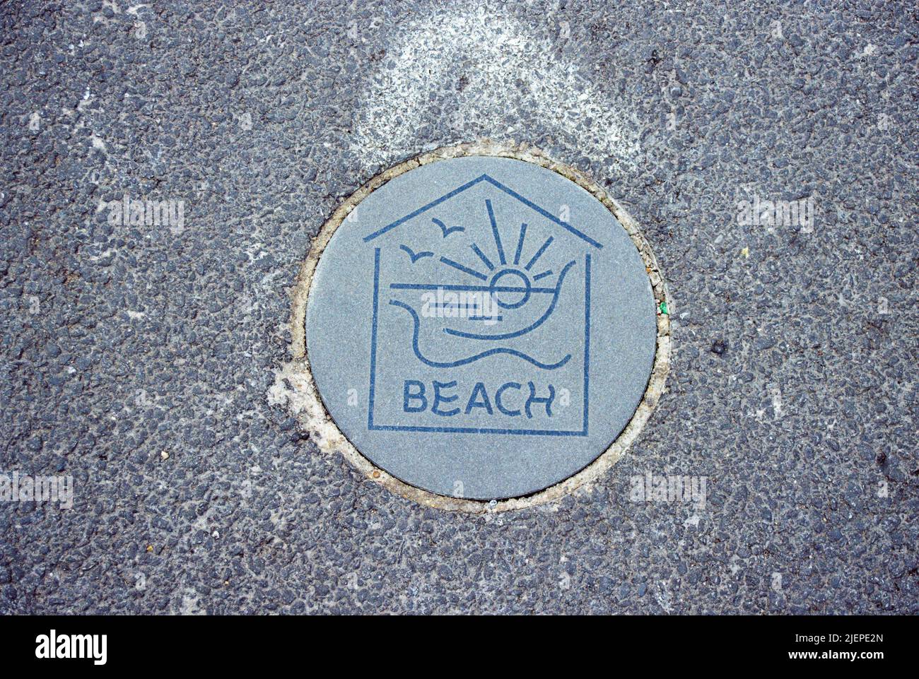 Beach direction sign, Bournemouth, Dorset, England, United Kingdom ...