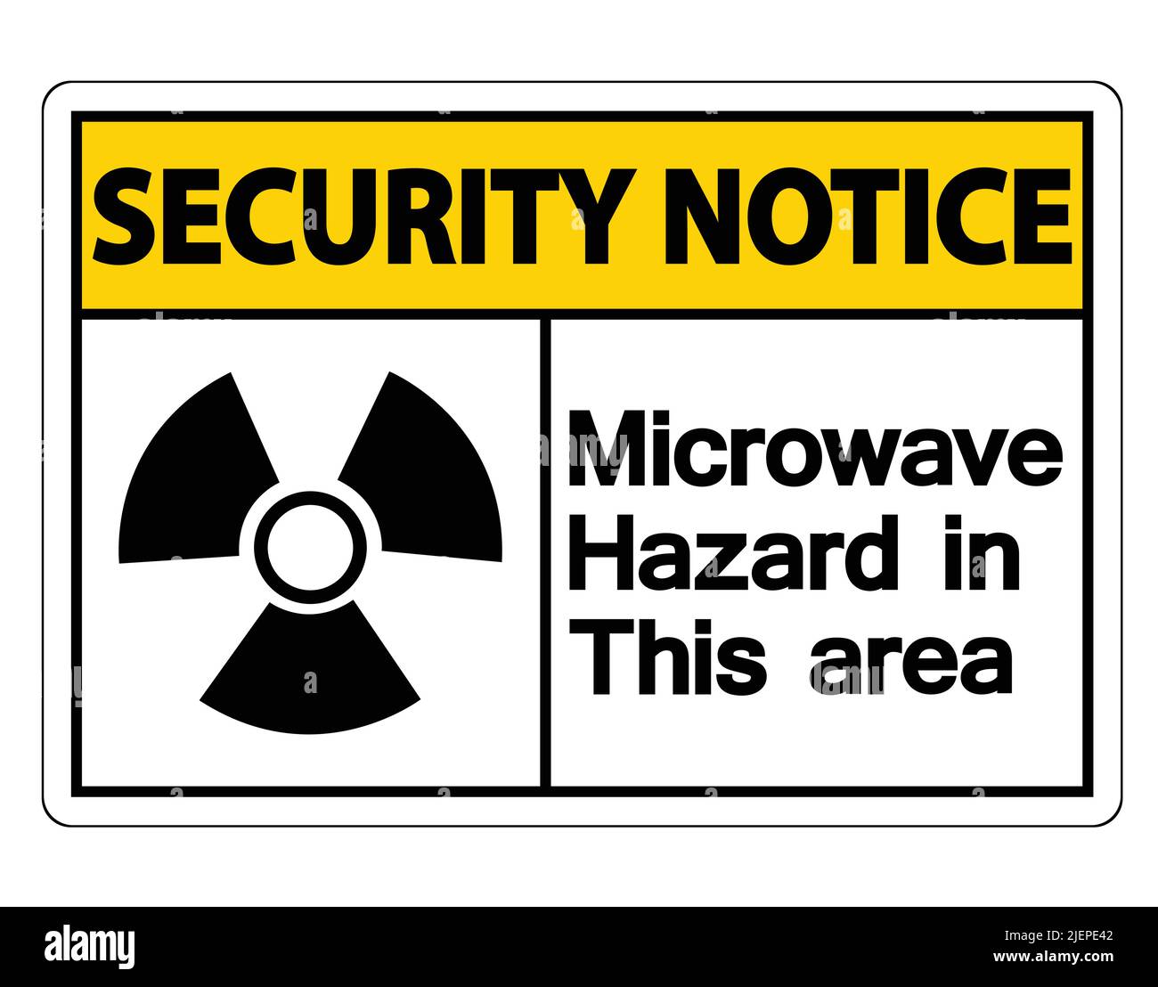 Security notice Microwave Hazard Sign on white background,Vector ...