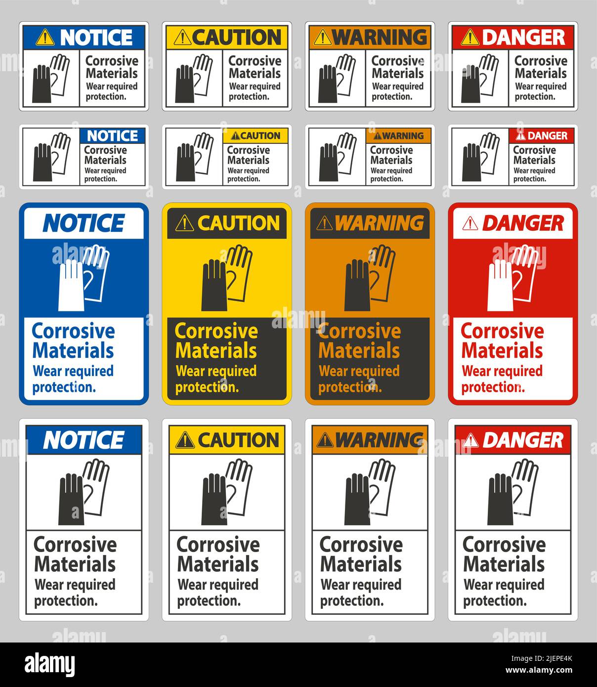Corrosive Materials, Wear Required Protection Stock Vector Image & Art ...