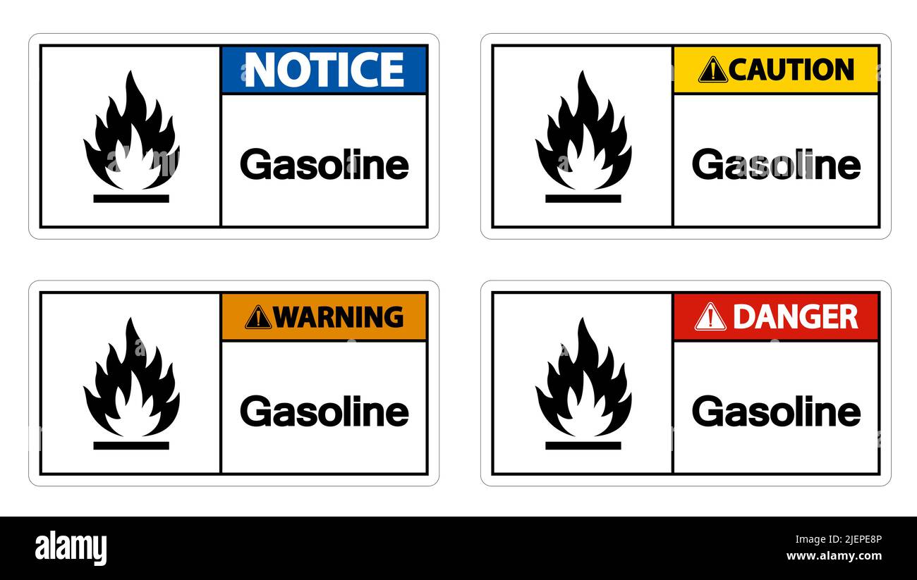 Danger Gasoline Symbol Sign On White Background Stock Vector Image ...