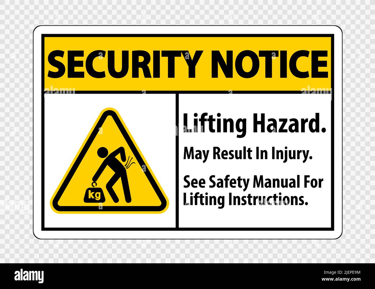 Lifting Hazard,May Result In Injury, See Safety Manual For Lifting ...