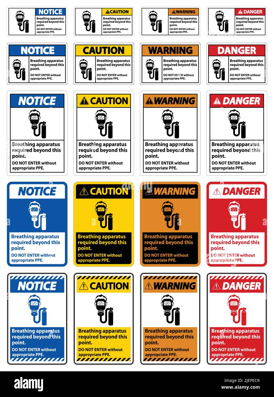 Warning Sign Breathing Apparatus Required Beyond This Point, Do Not ...