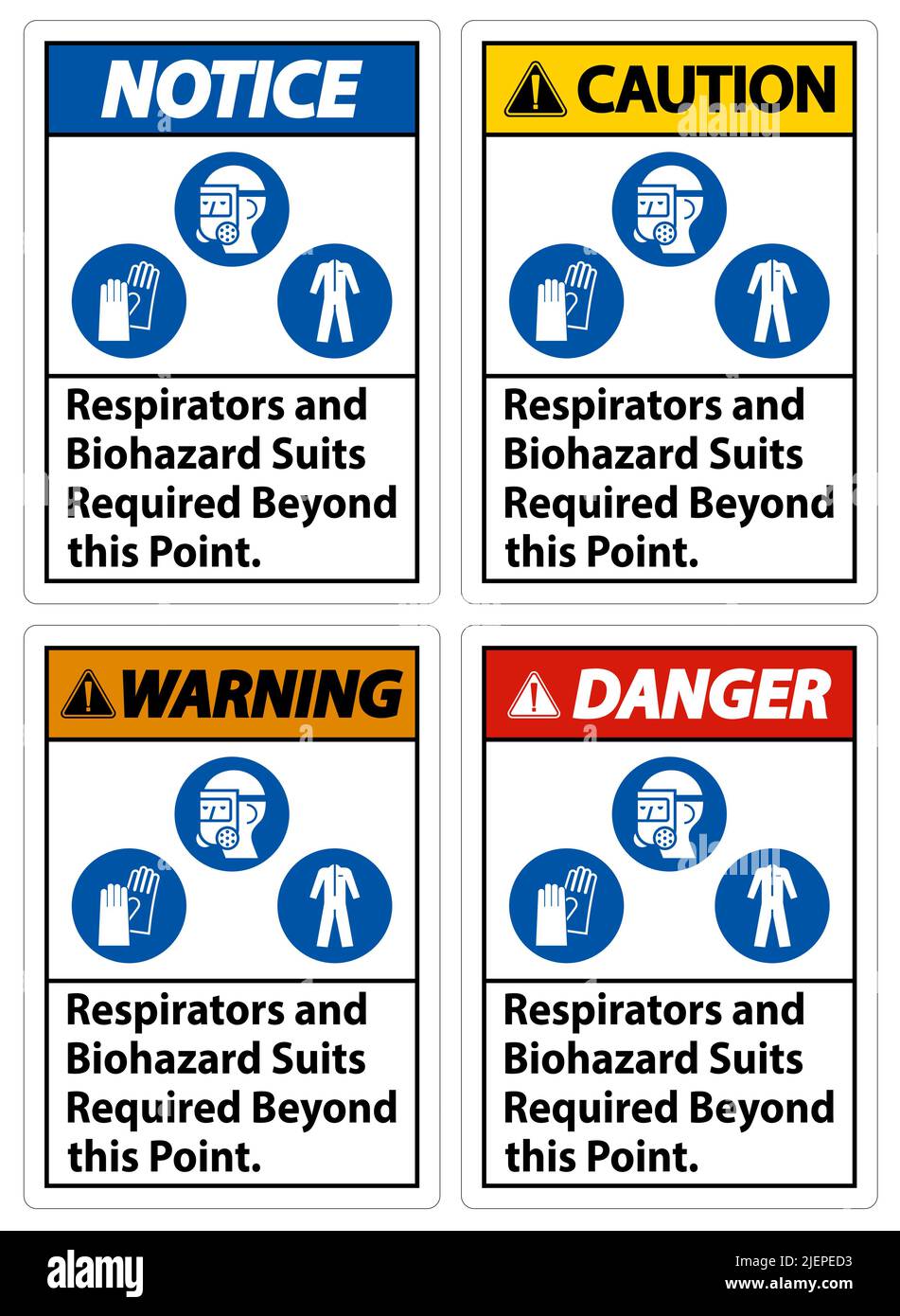 Warning PPE Sign Respirators And Biohazard Suits Required Beyond This ...