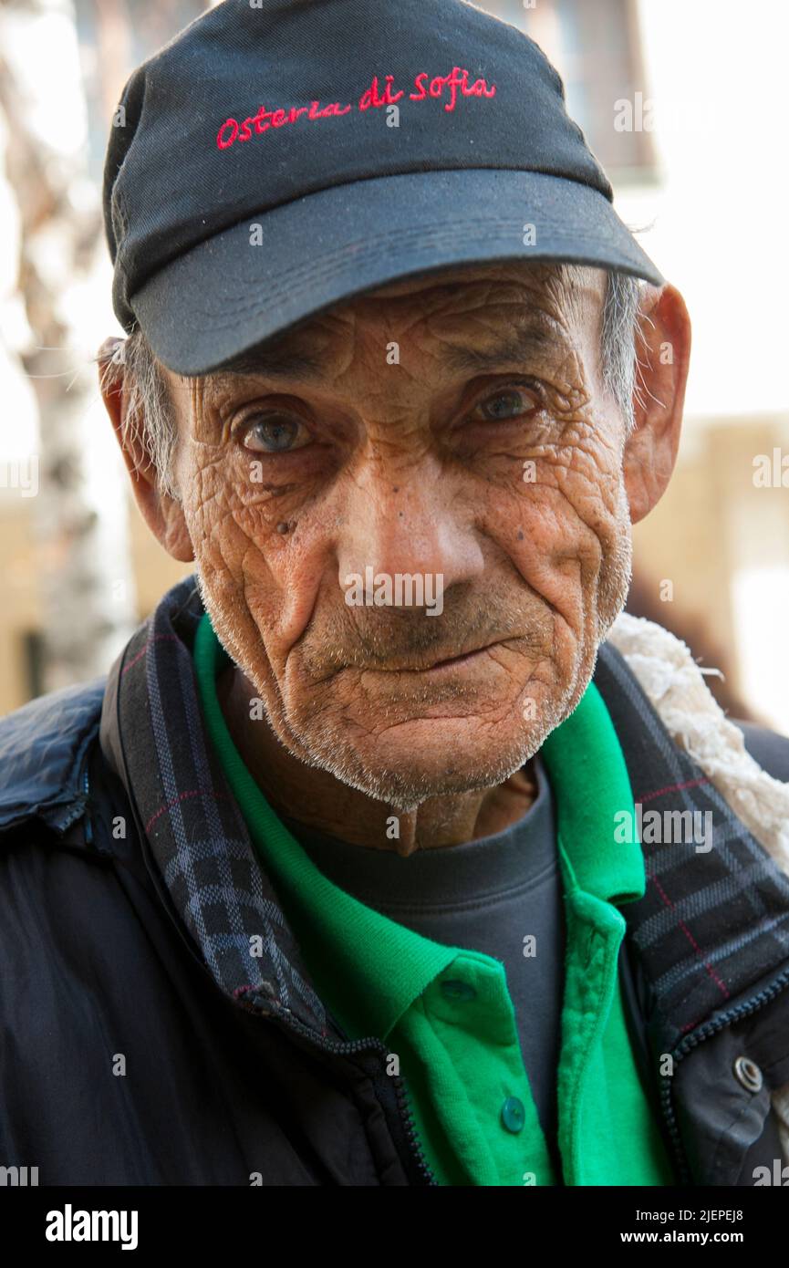 Sofia, Bulgaria. Street Portrait of an Elderly, Caucasian Male wearing ...