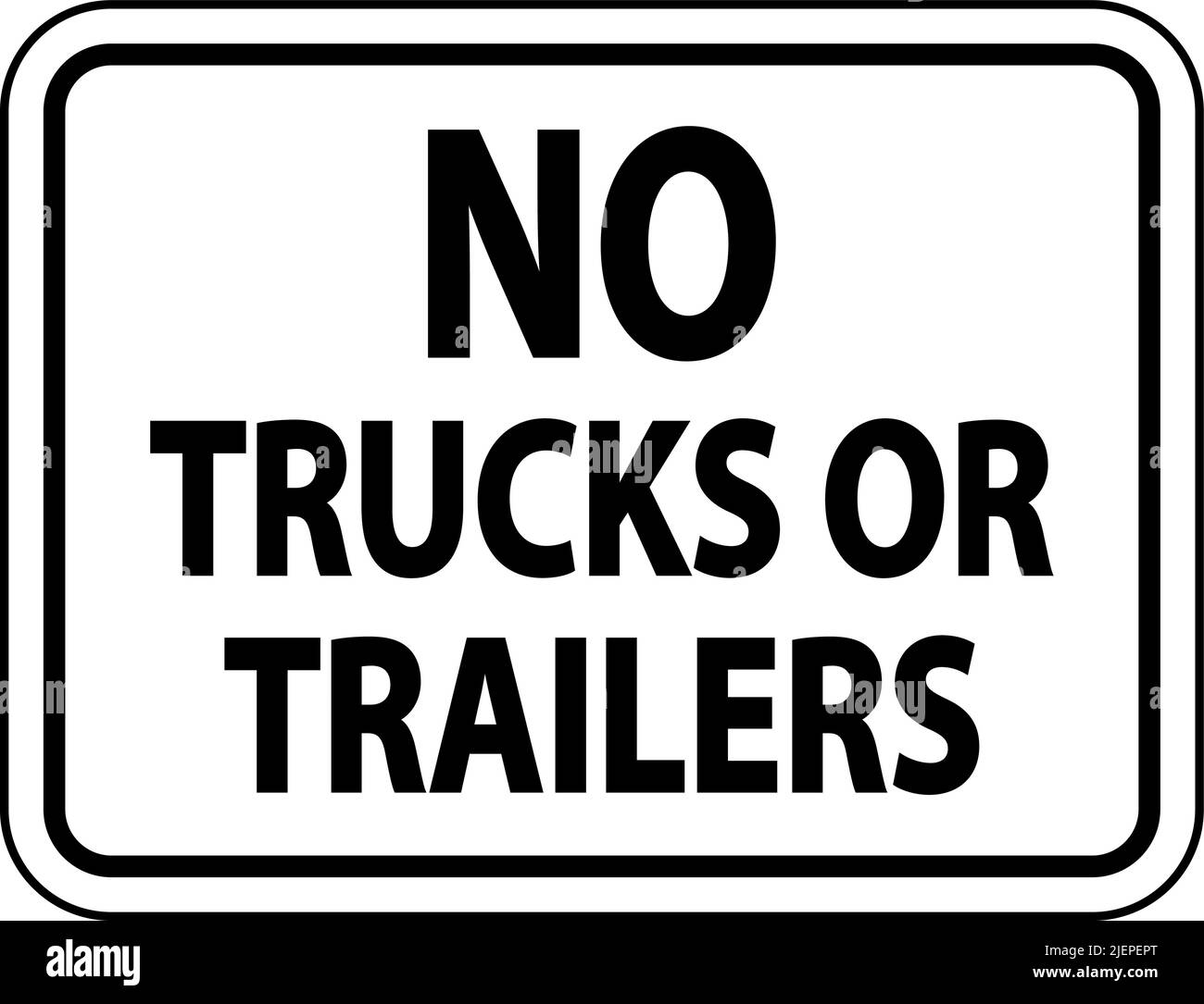 No Trucks or Trailers Sign On White Background Stock Vector Image & Art ...