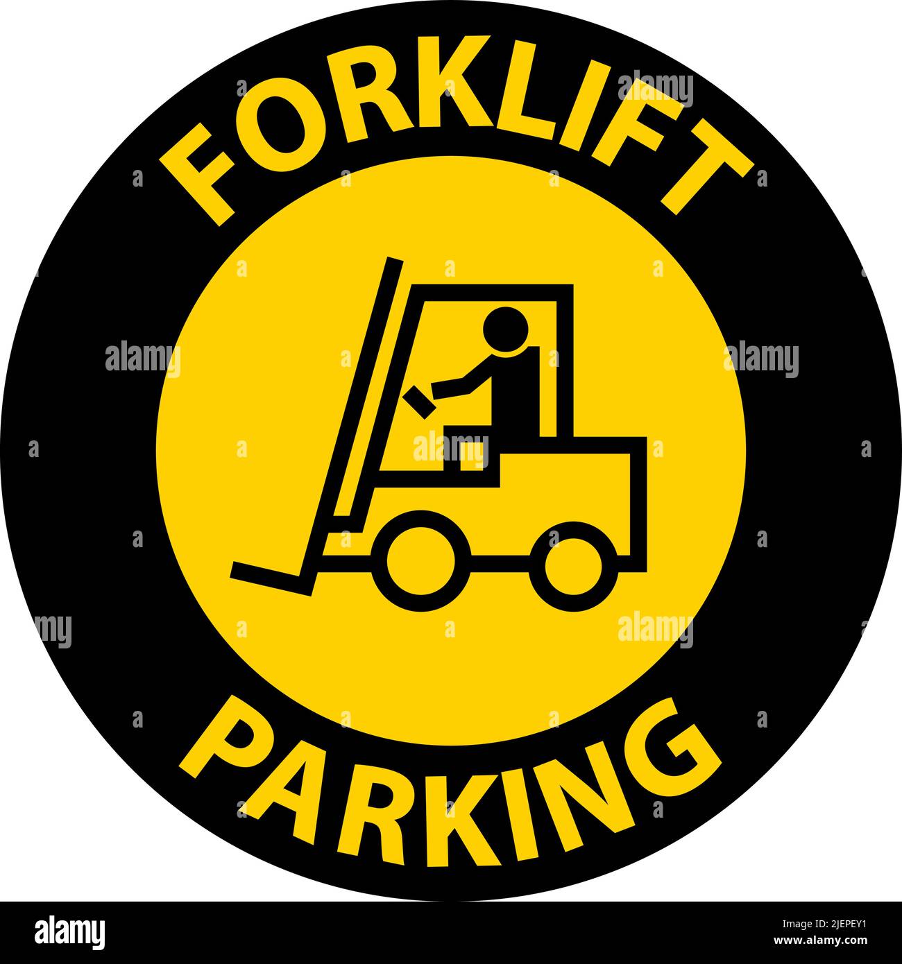 Forklift Parking Floor Sign On White Background Stock Vector Image ...