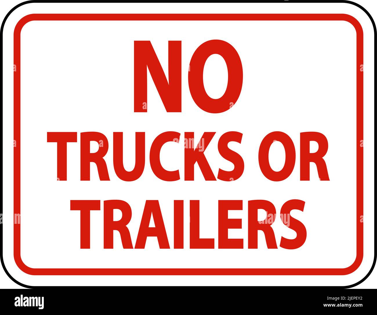 No Trucks or Trailers Sign On White Background Stock Vector Image & Art ...