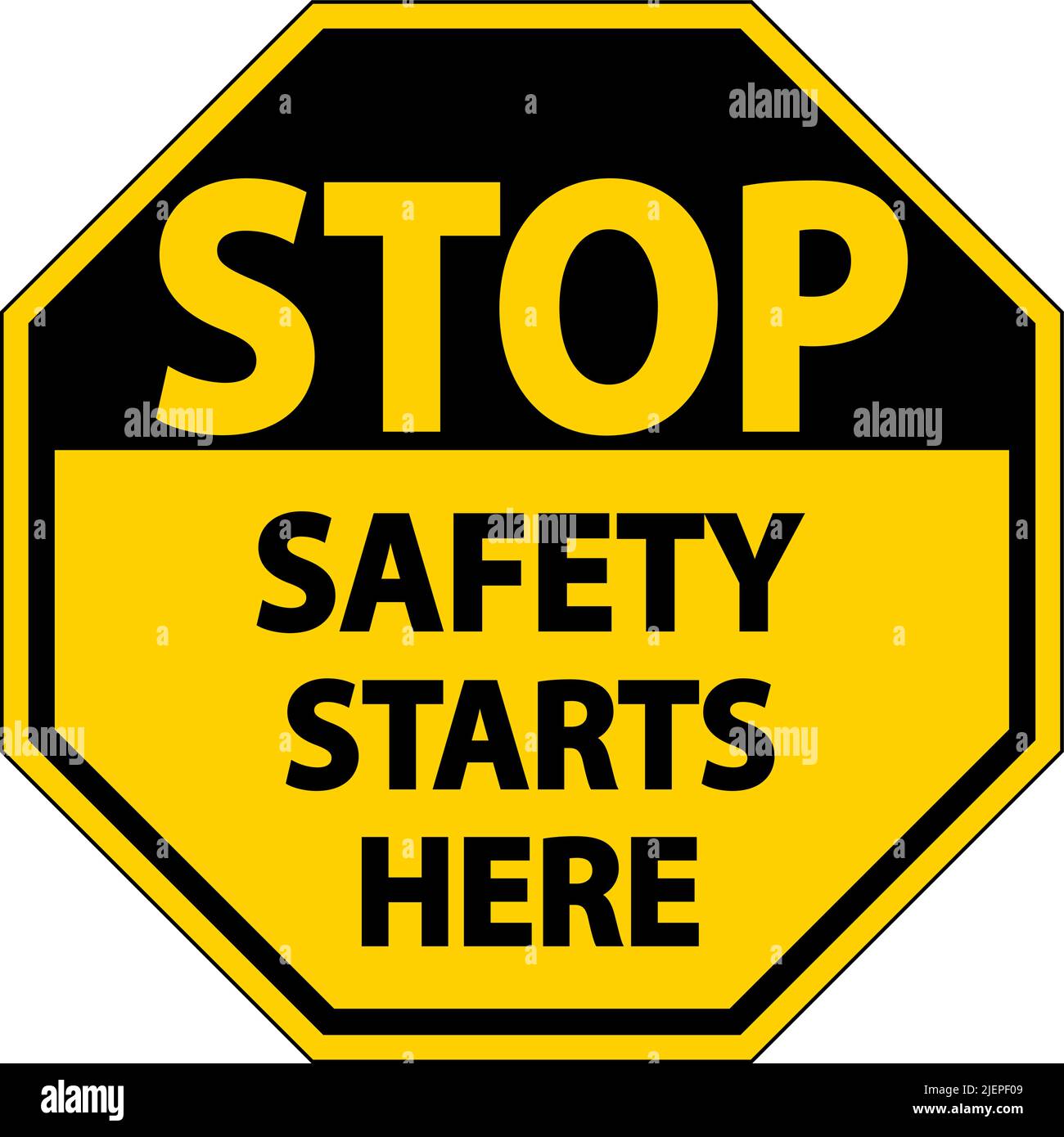 Stop Safety Starts Here Signs On White Background Stock Vector Image ...