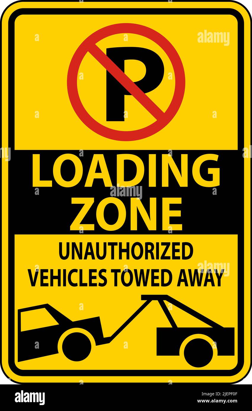 No Parking Loading Zone Sign On White Background Stock Vector Image ...