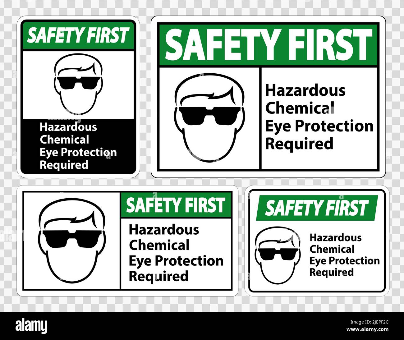 Safety First Hazardous Chemical Eye Protection Required Symbol Sign ...