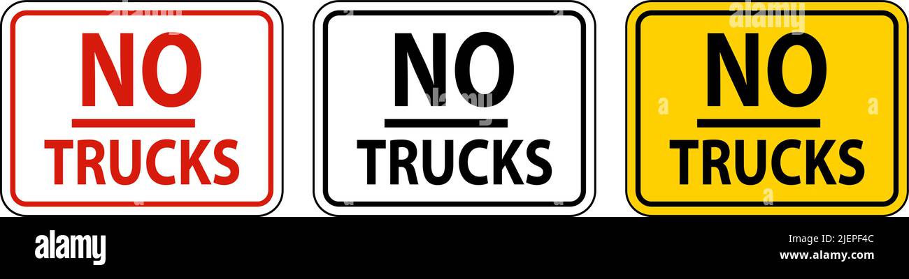 No Trucks Sign On White Background Stock Vector Image & Art - Alamy