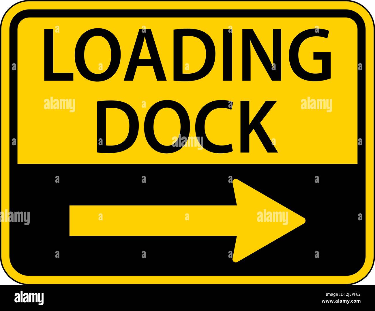 Loading Dock Right Arrow Sign On White Background Stock Vector Image ...