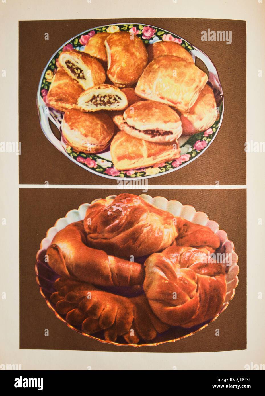 Bread based dishes. Top: somsa, somosa, meat knish. Bottom: various ...