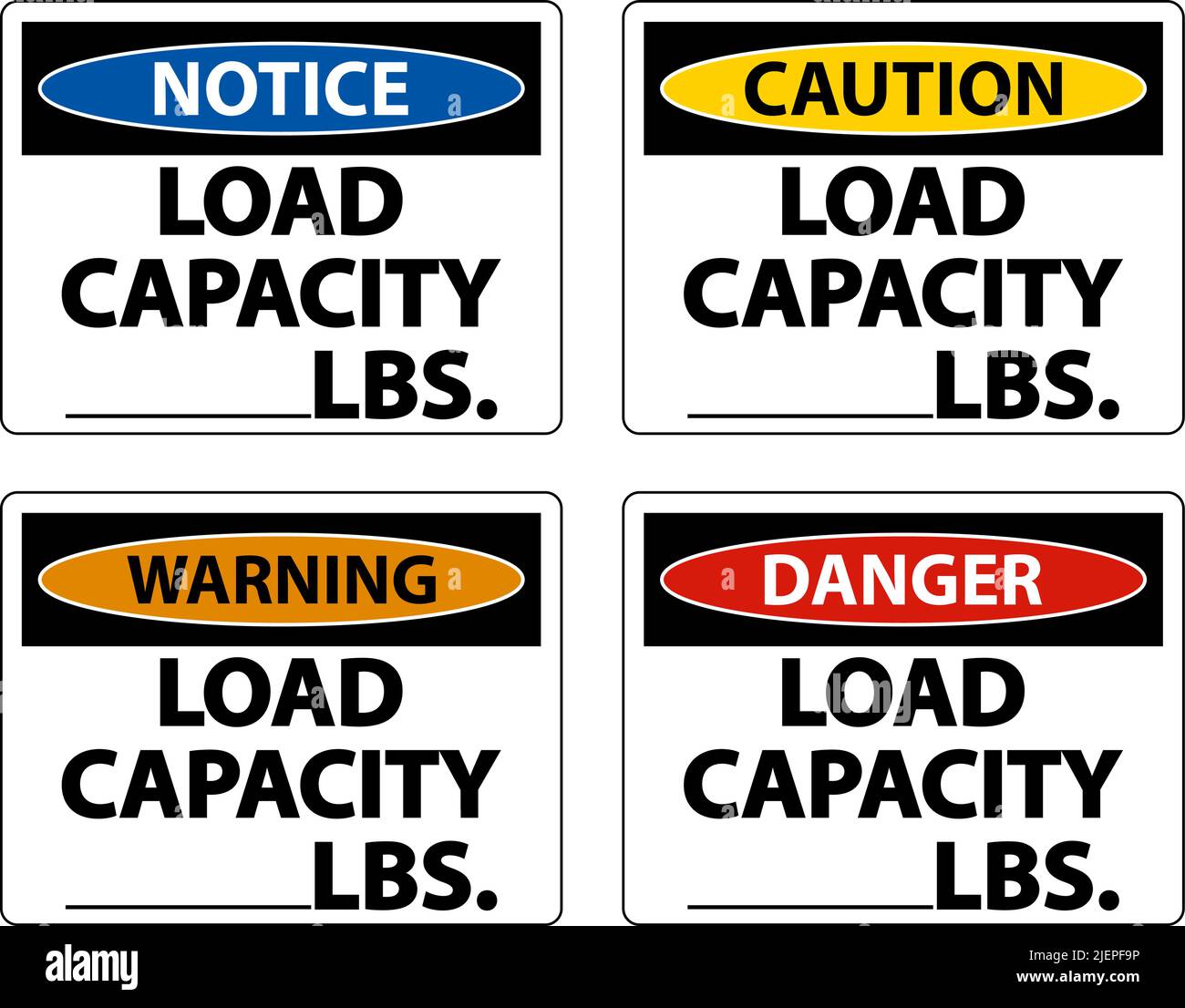 Caution Load Capacity Label Sign On White Background Stock Vector Image ...