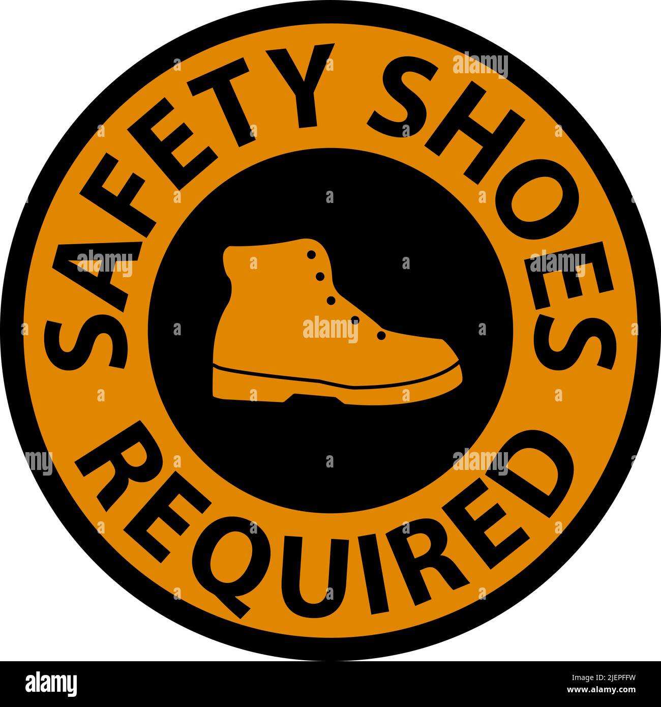 Safety Shoes Required Floor Sign On White Background Stock Vector Image ...