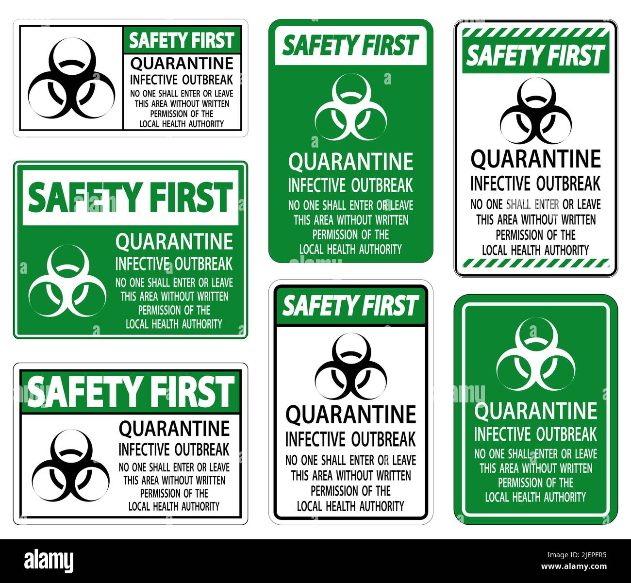 Safety First Quarantine Infective Outbreak Sign Isolate on transparent ...