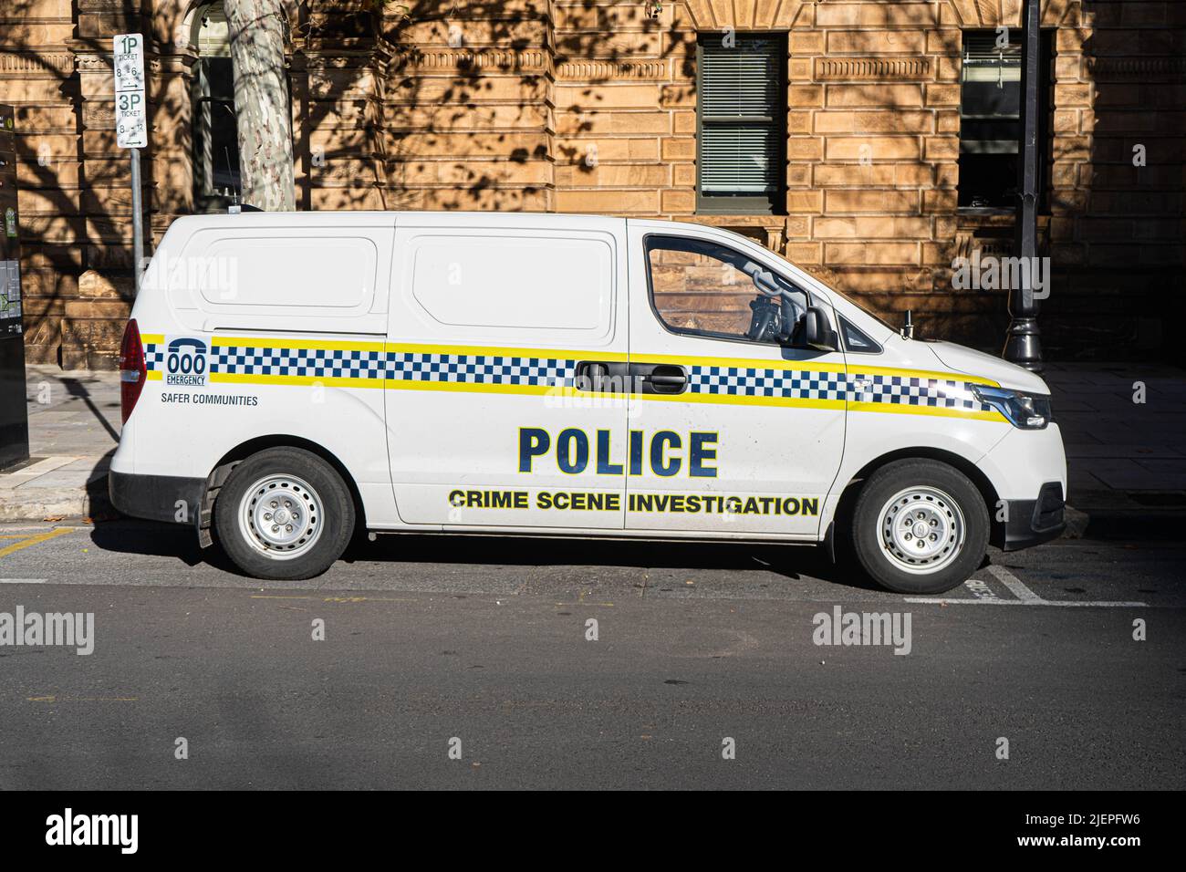 28 June 2022.Crime scene investigation police van, Adelaide, Australia ...