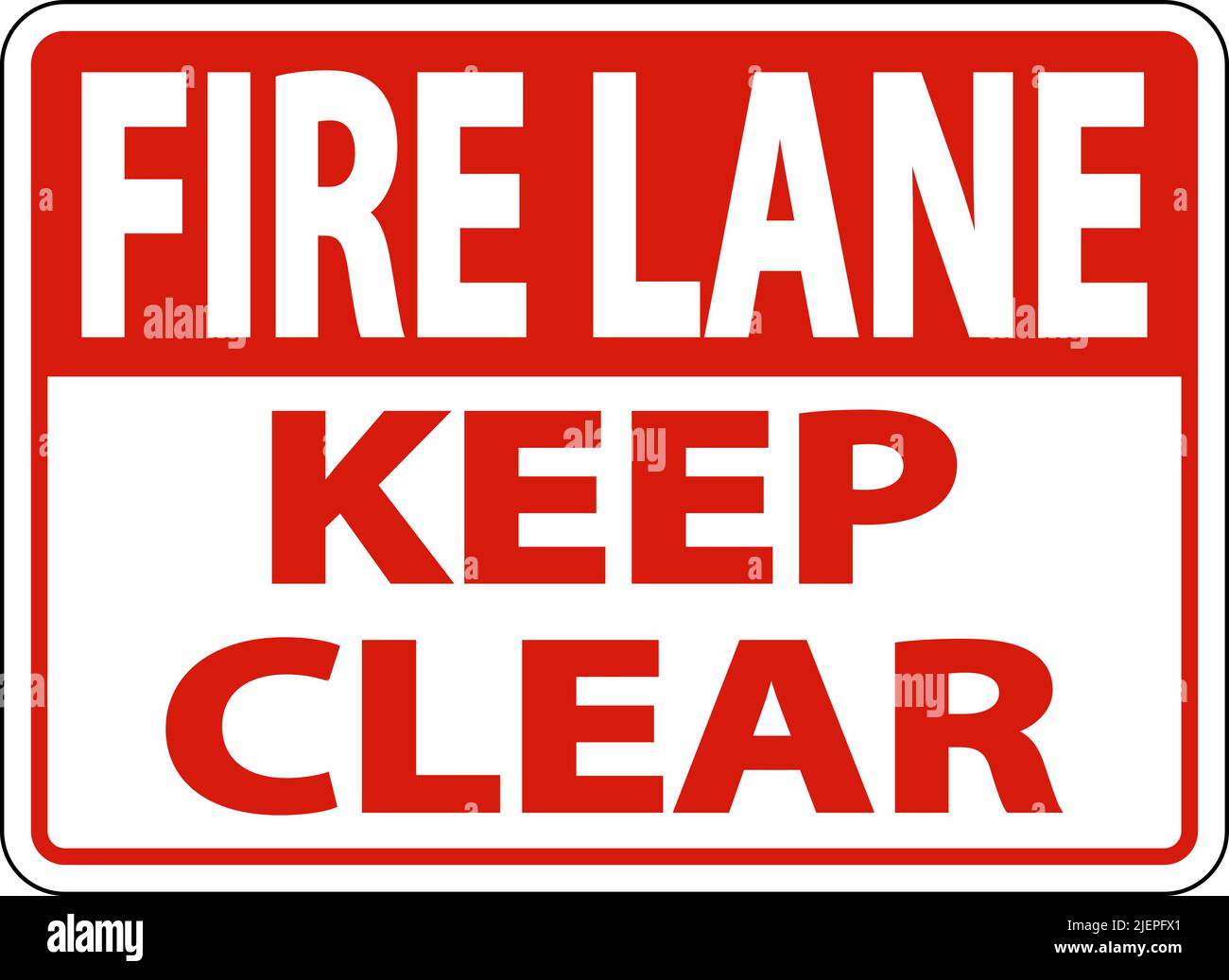 Fire Lane Keep Clear Sign On White Background Stock Vector Image & Art ...