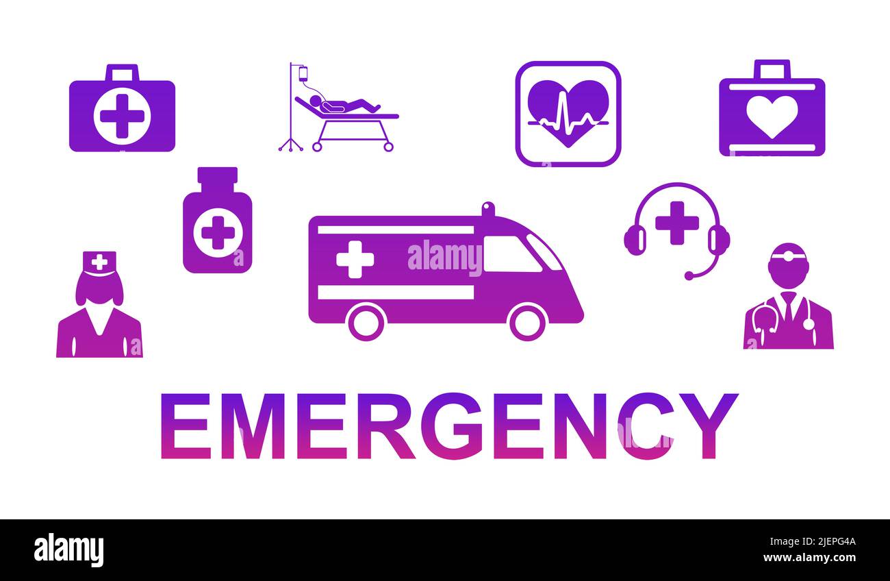 Illustration of an emergency concept Stock Photo - Alamy