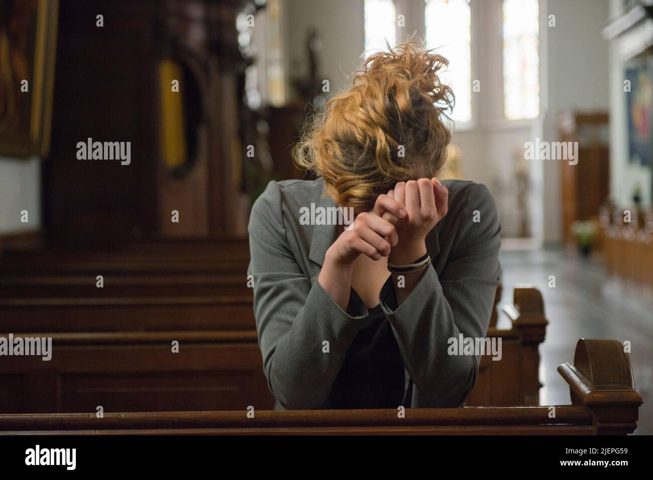 Tilburg, Netherlands. Young adult, caucasian woman visiting a local ...
