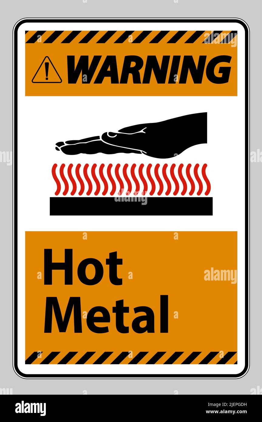 Warning Hot Metal Symbol Sign Isolated On White Background Stock Vector ...