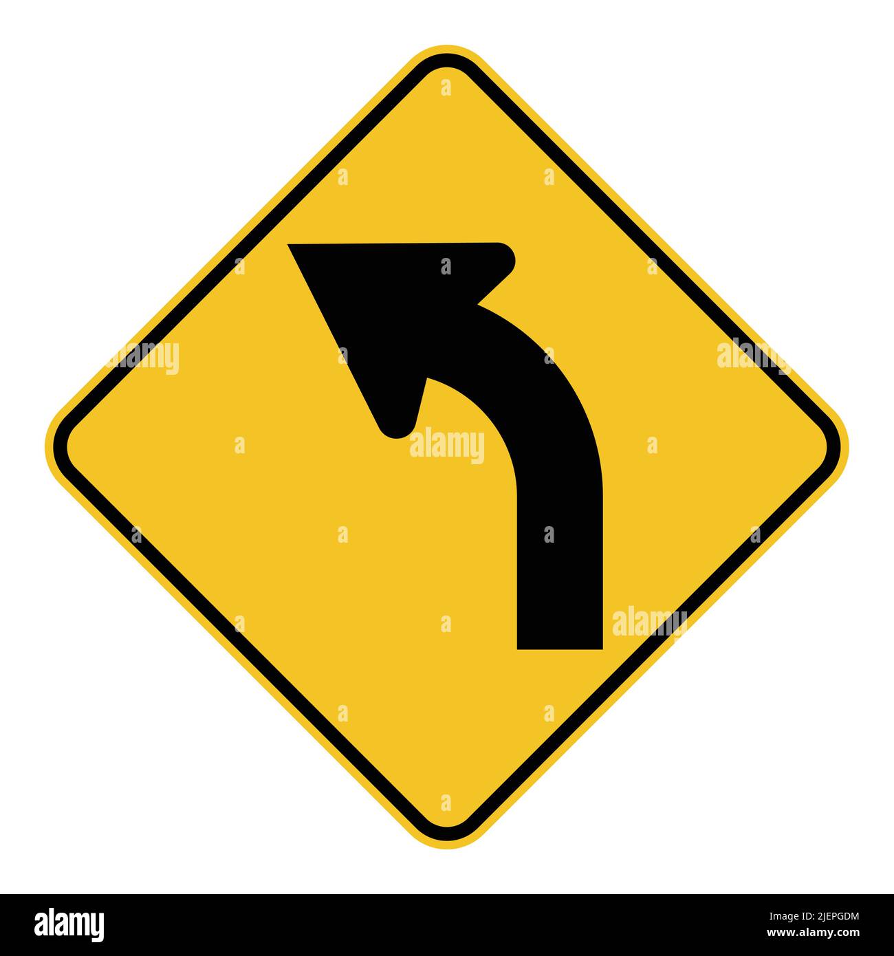 Left Curve Ahead Sign,vector illustration Stock Vector Image & Art - Alamy