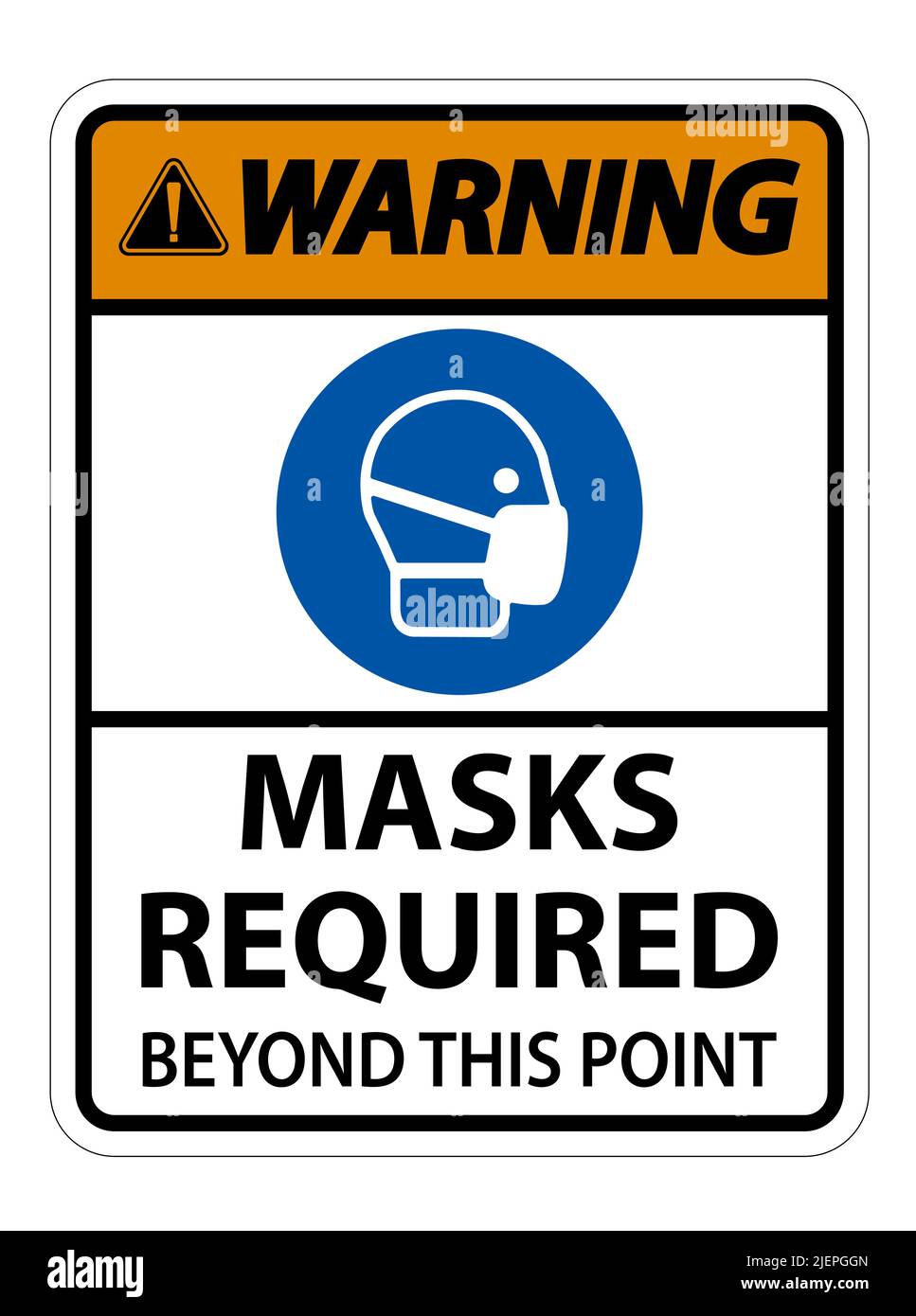 Warning Masks Required Beyond This Point Sign Isolate On White ...