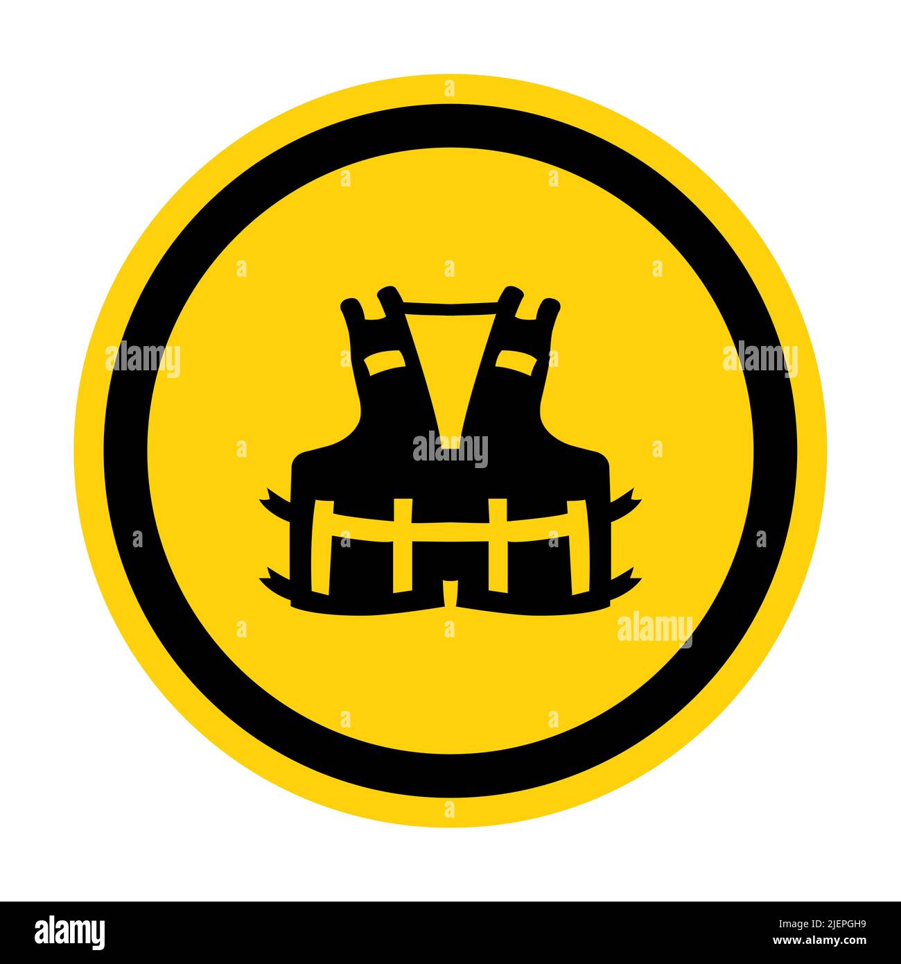 PPE Icon.Wearing a life jacket for safety Symbol Sign Isolate On White ...