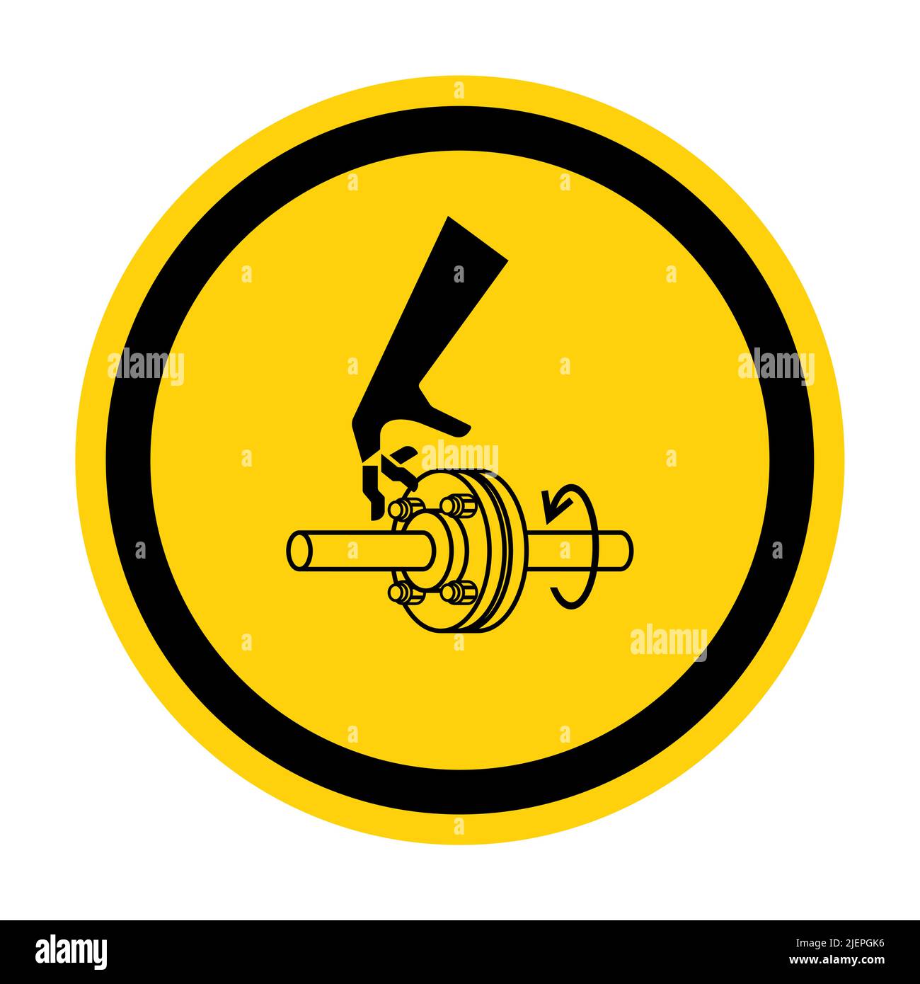 Cutting of Fingers Rotating Shaft Symbol Sign Isolate On White ...