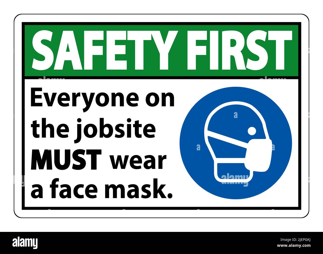 Safety First Wear A Face Mask Sign Isolate On White Background Stock ...