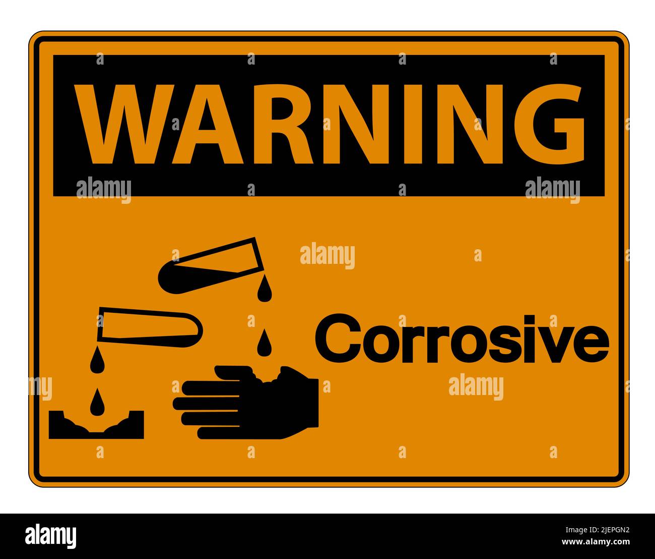 Warning Corrosive Symbol Sign Isolate On White Background,Vector ...