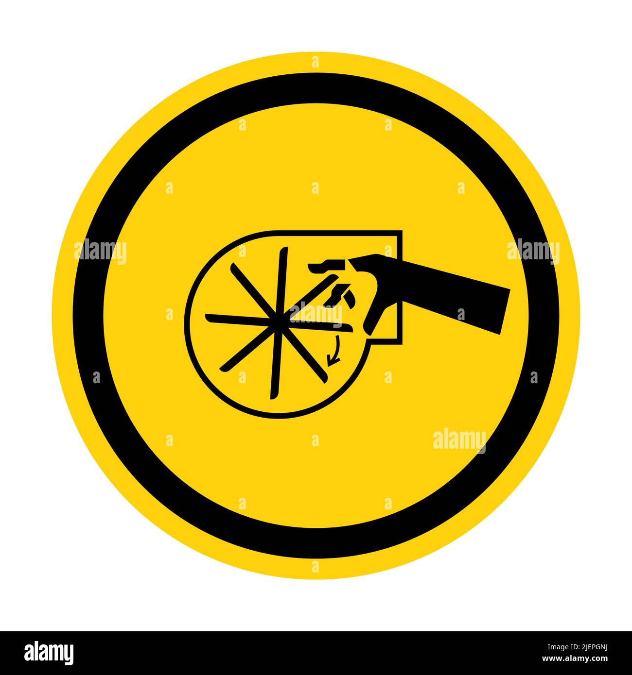 Cutting of Fingers or Hand Rotating Blade Symbol Sign Isolate on White ...