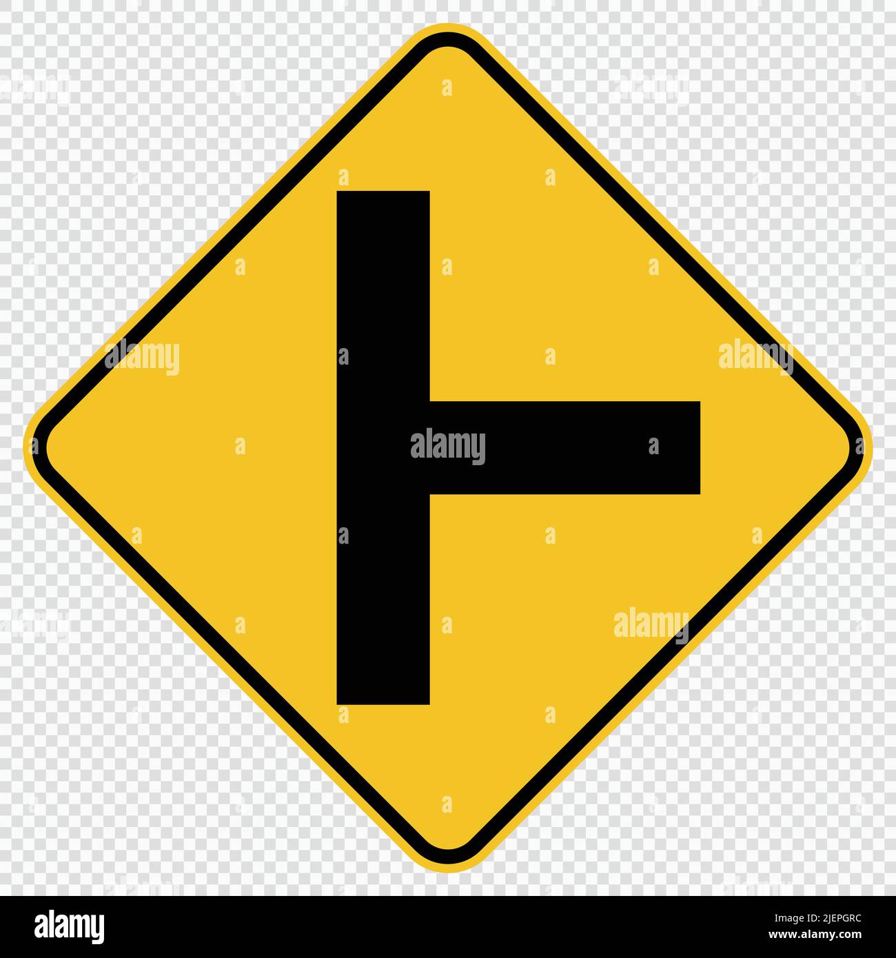 T-Junction Traffic Road Sign on transparent background,vector ...