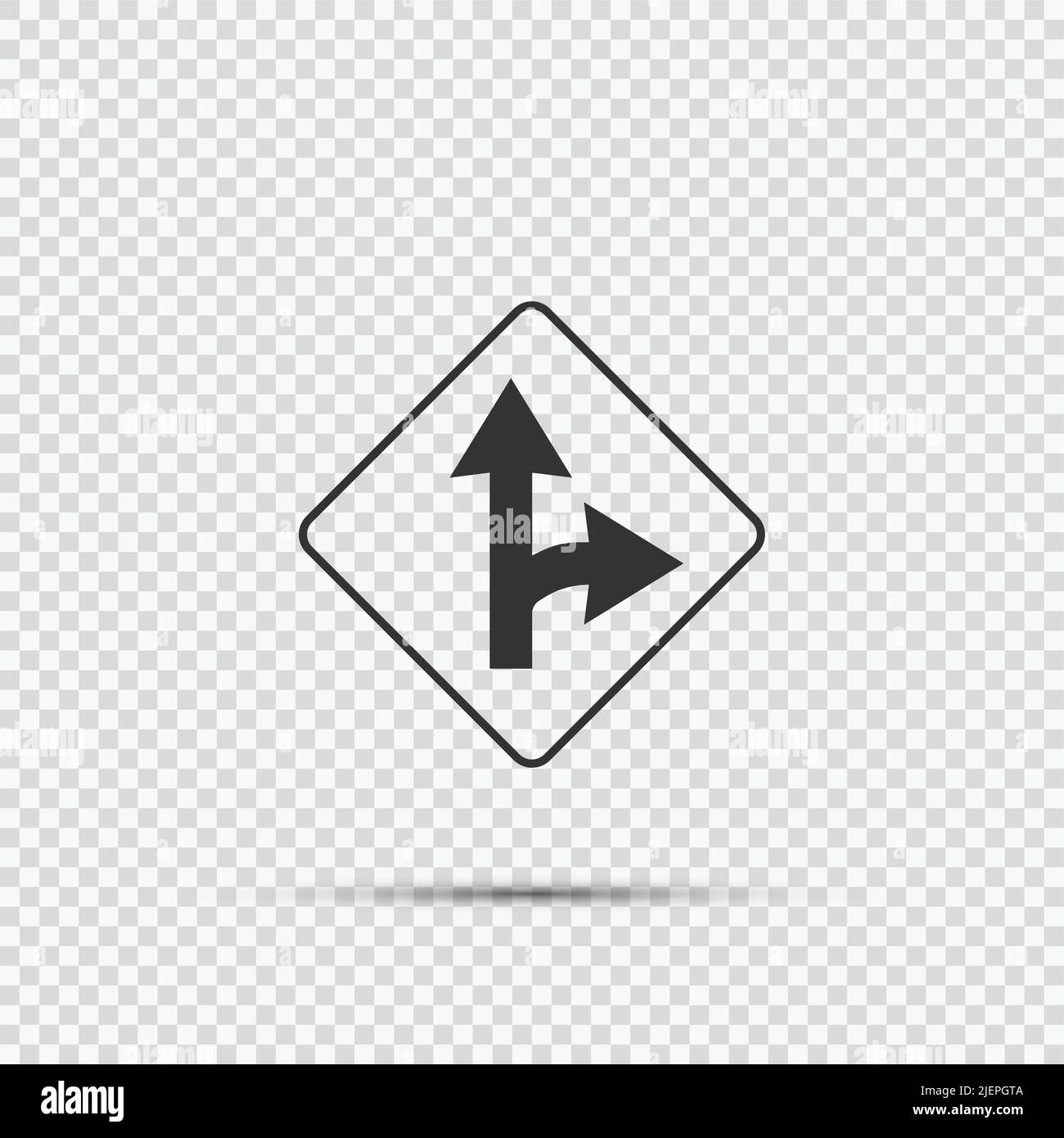 Right turn split sign on transparent background,vector illustration ...