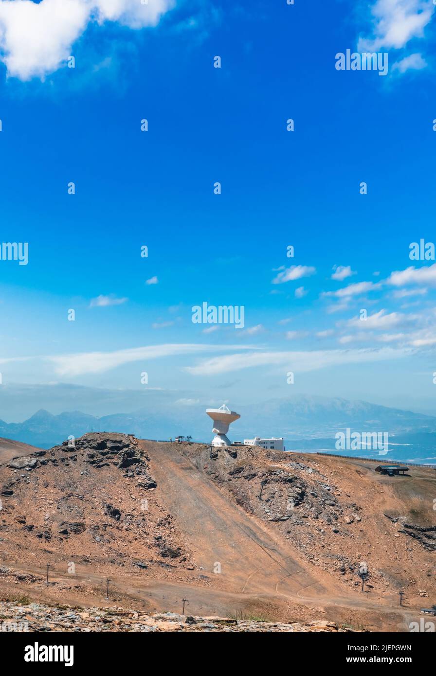 Astronomical observatory in Sierra Nevada under blue sky Stock Photo ...