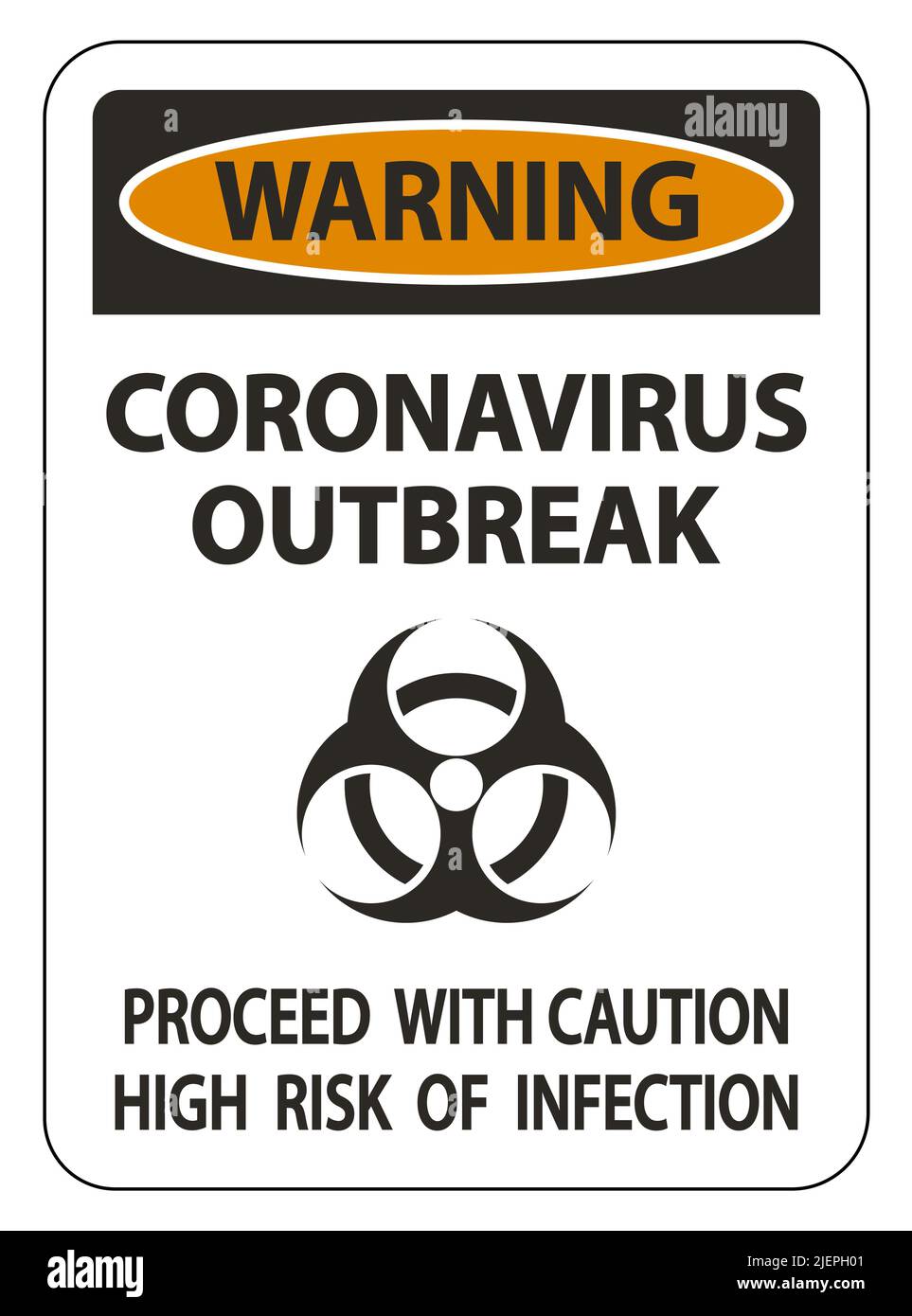 Warning Coronavirus Outbreak Sign Isolate On White Background,Vector ...
