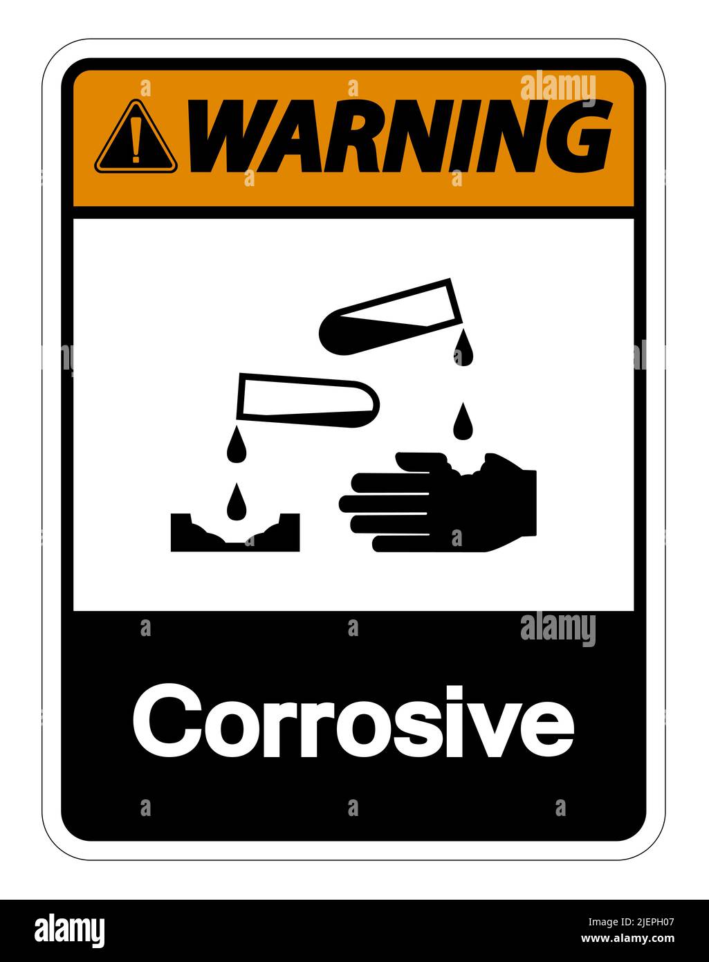 Warning Corrosive Symbol Sign Isolate On White Background,Vector ...